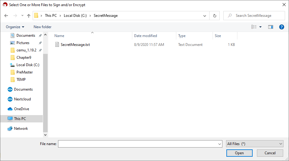 Encrypting files with GPG using GPG4WIN