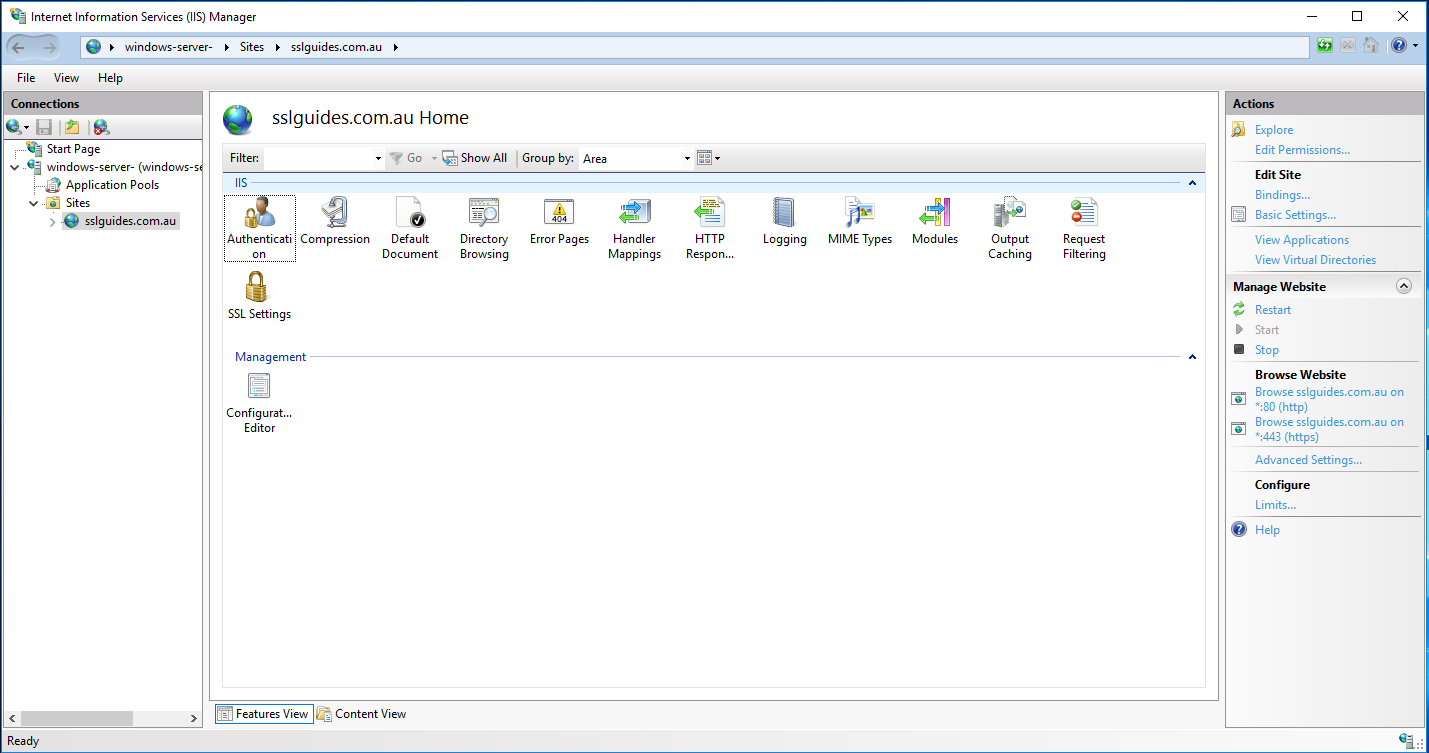 Micrsoft IIS-10 SSL Configuration and Installation Guide