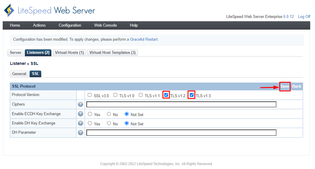 Litespeed Webserver (LSWS) SSL/TLS Installation Guide