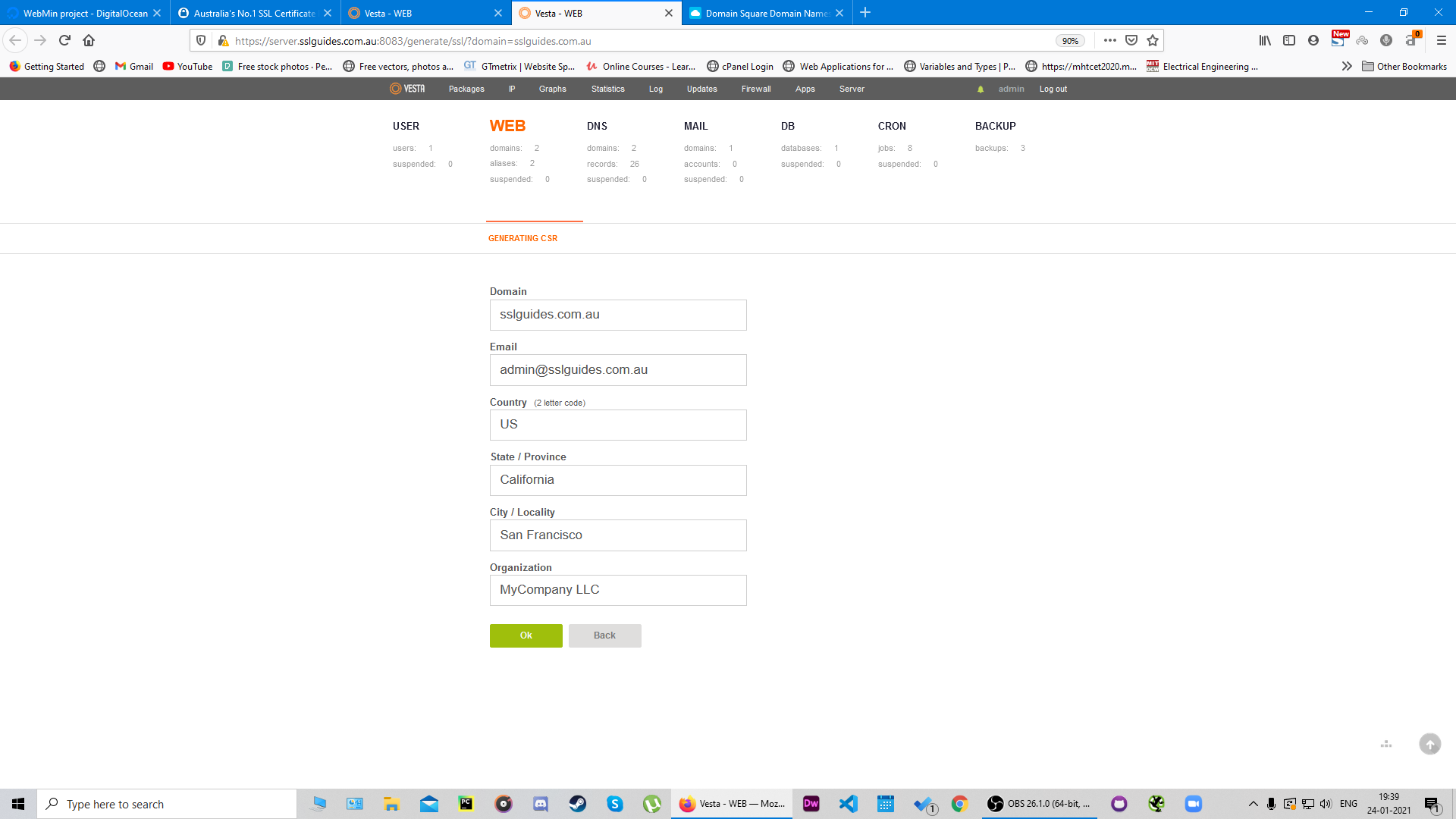 VestaCP SSL Configuration and Installation Guide