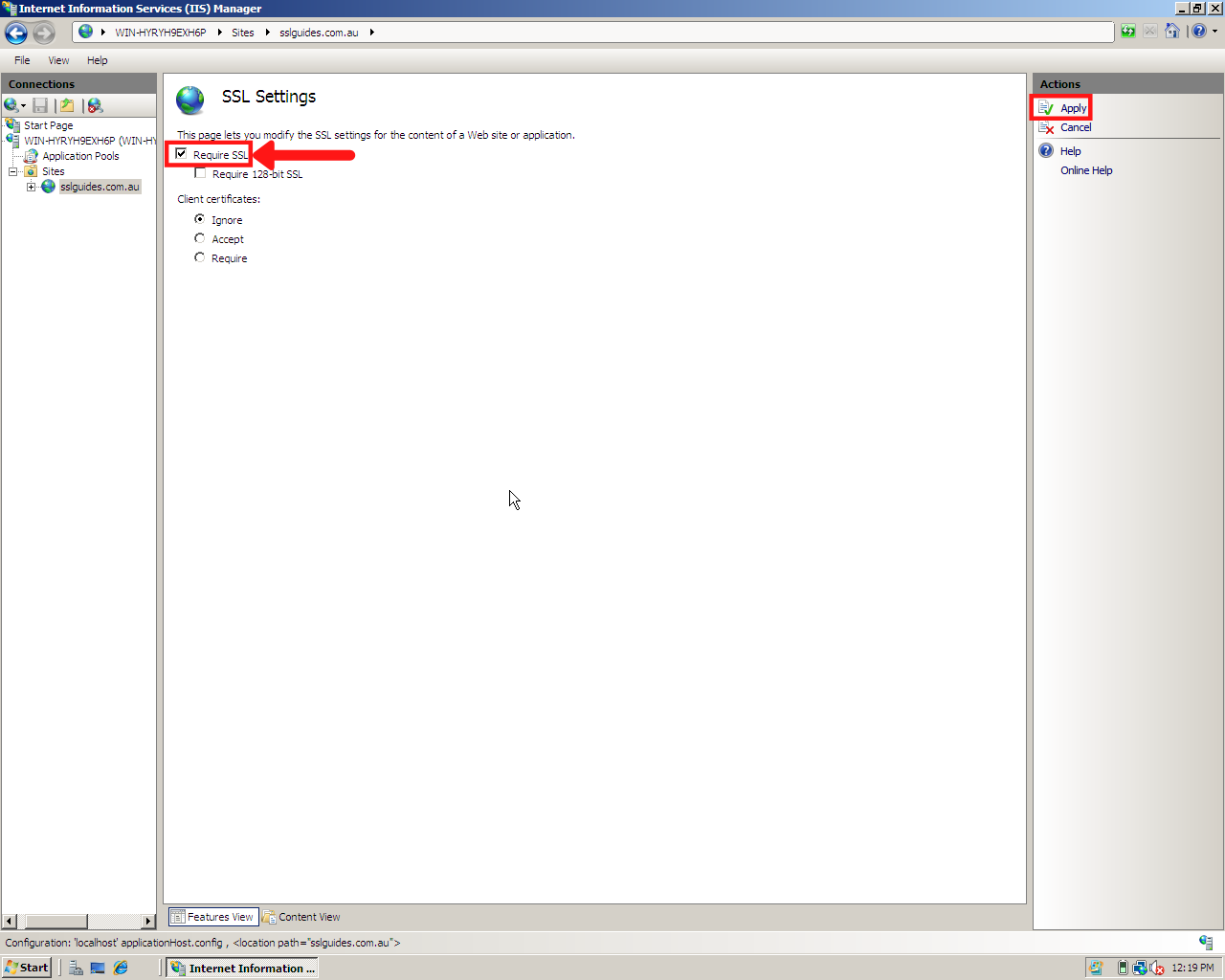 Micrsoft IIS-7 SSL Configuration and Installation Guide