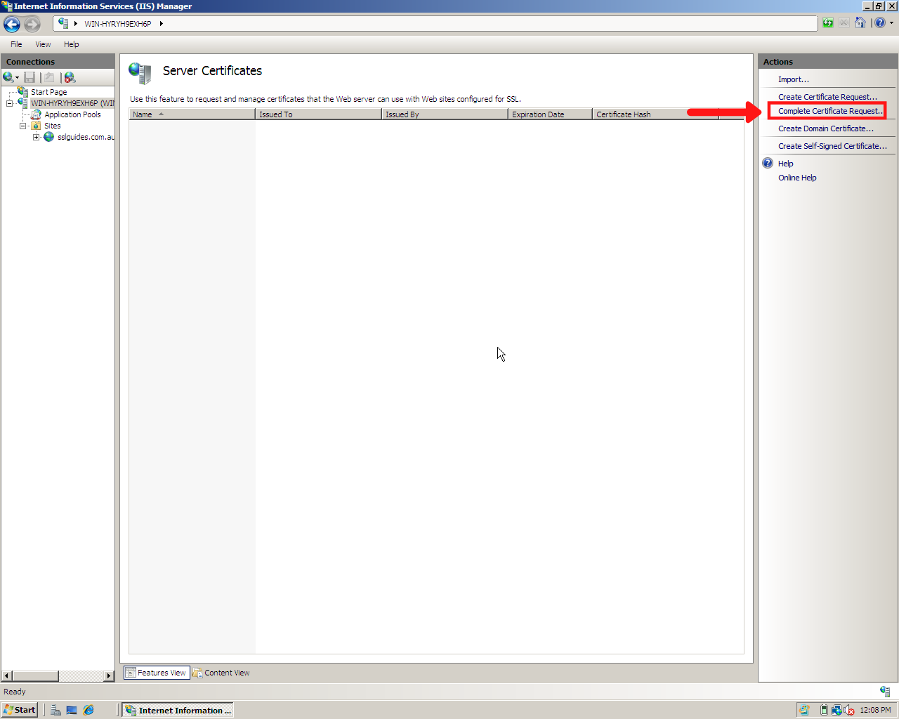 Micrsoft IIS-7 SSL Configuration and Installation Guide