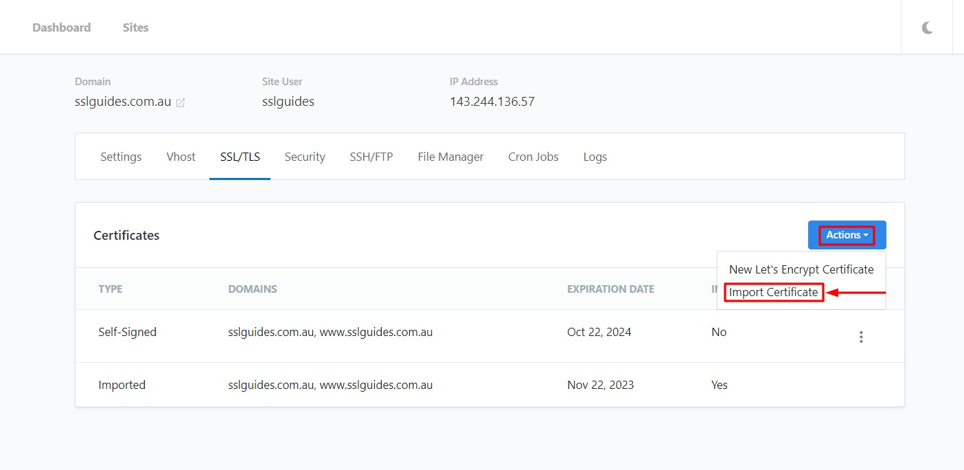 CloudPanel SSL/TLS Installation Guide